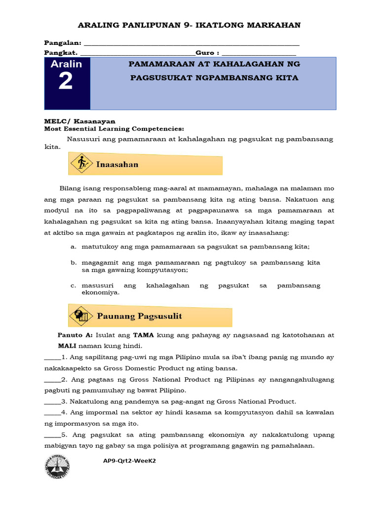 AP 9 Q3 Week 2 | PDF