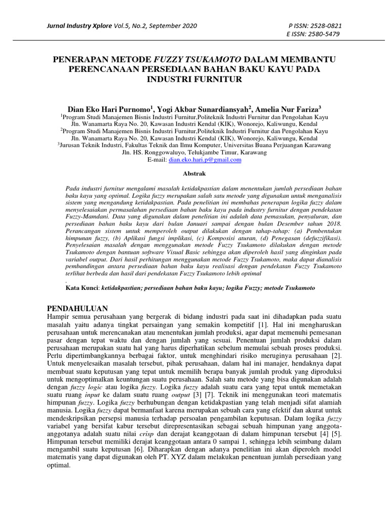 Fuzzy Tsukamoto | PDF