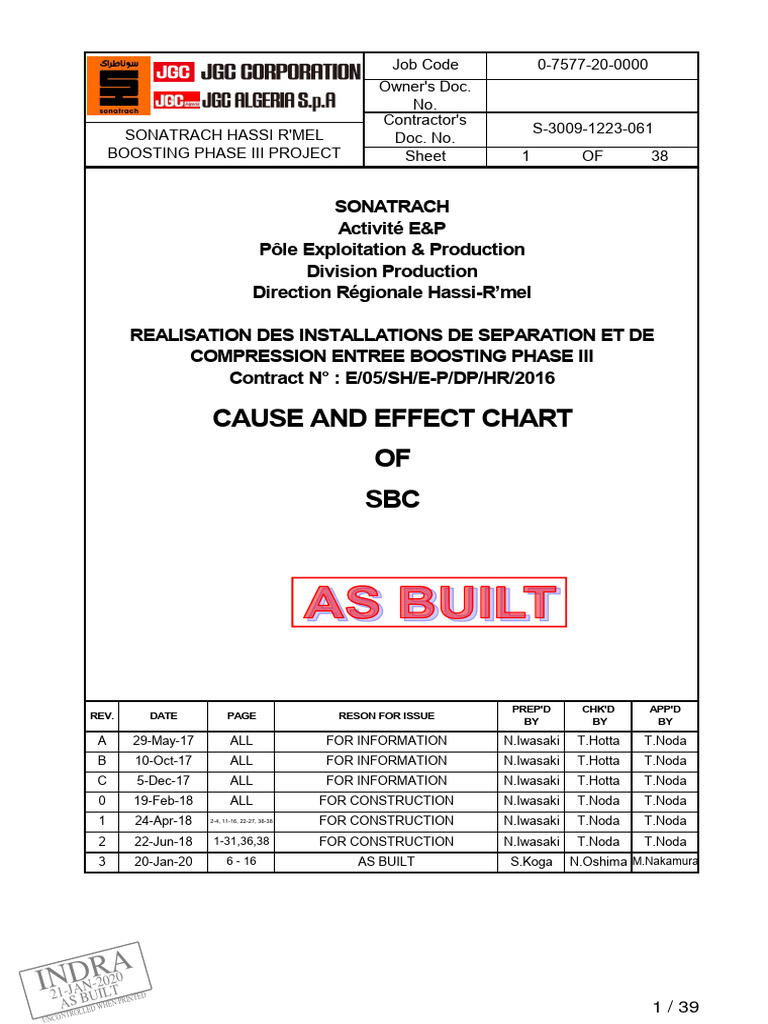 ESD Cause and Effect For SBC | PDF | Gases | Mechanical Engineering