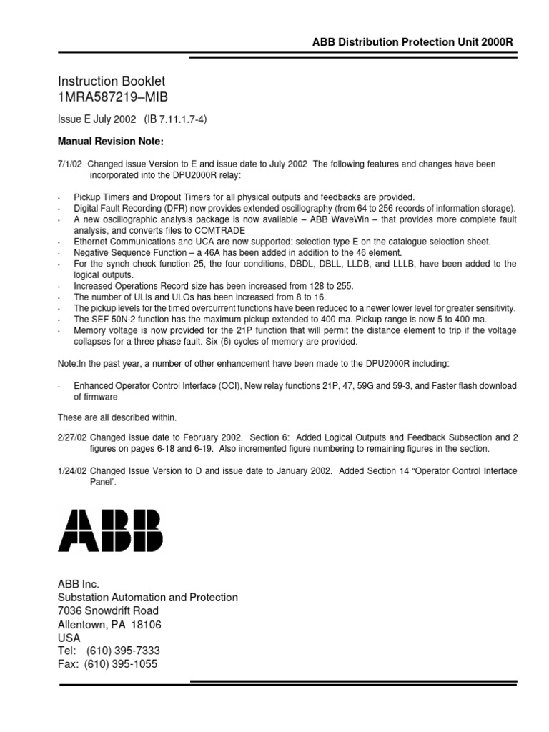 ABB DPU2000R Instruction Manual | PDF | Computing | Electronics