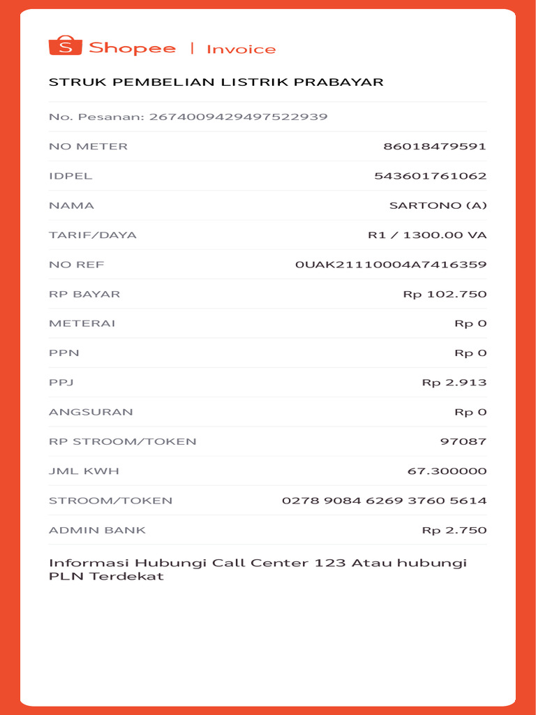 E-Receipt - Tanda Terima Shopee | PDF