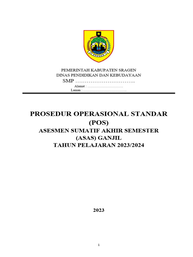 Pos Asas Ganjil TP 2023 - 2024 | PDF