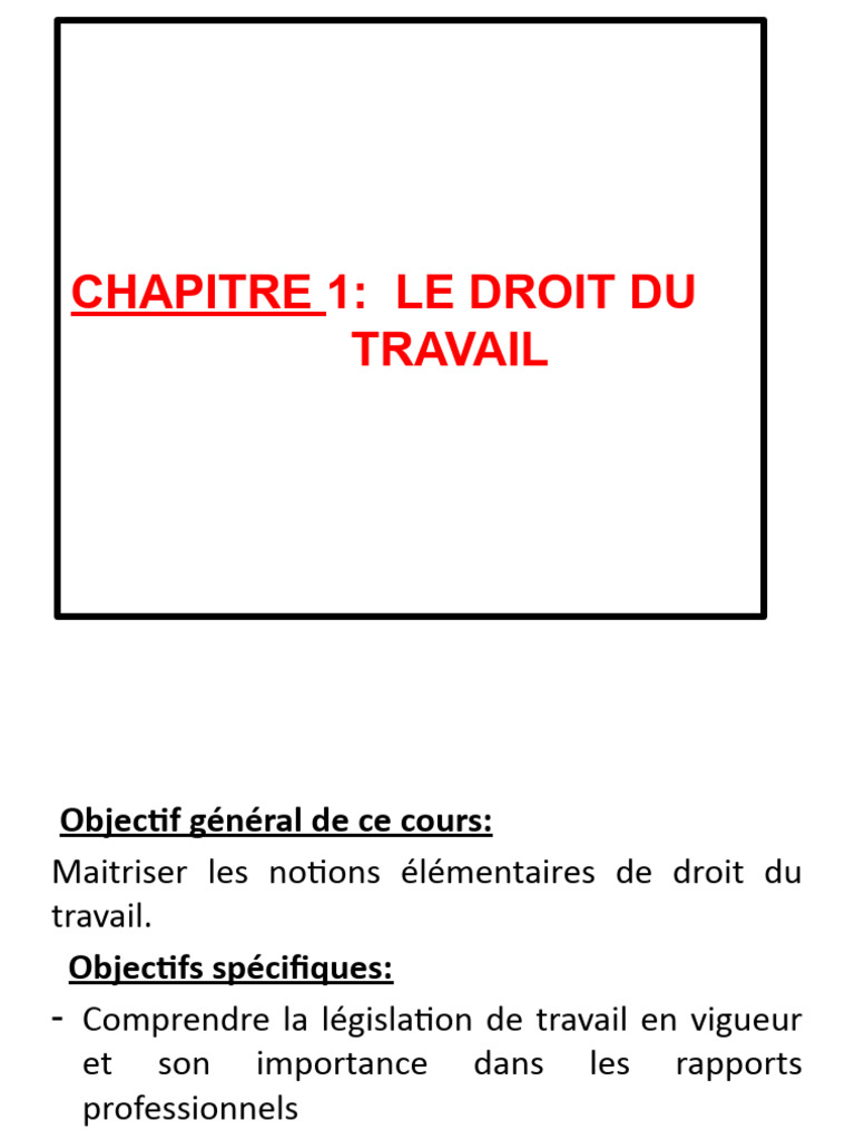 Chapitre 1 Le Droit Du Travail | PDF | Loi | Convention collective