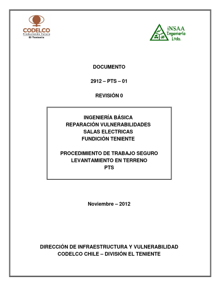 2912-PTS-001 Rev. 0 | PDF | Ingeniería