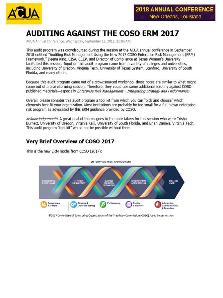 Coso Erm 2017 | PDF | Risk | Enterprise Risk Management