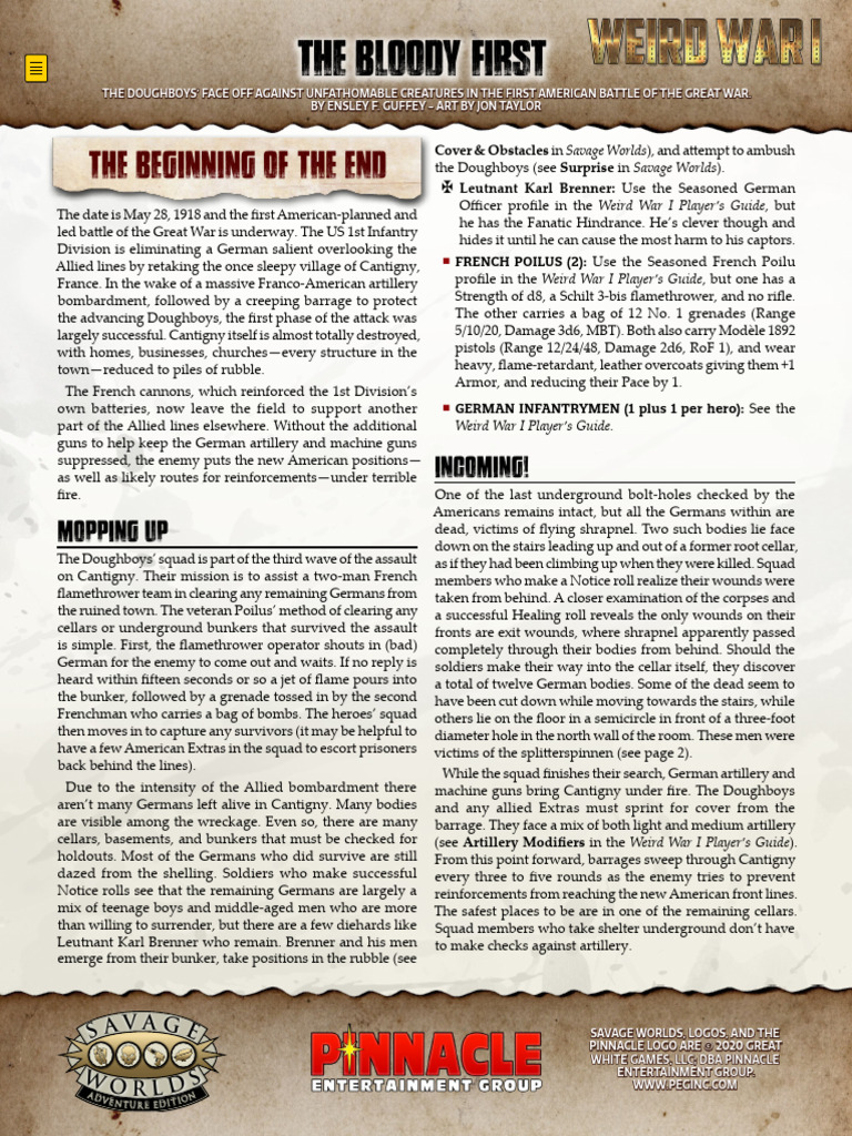 WWI Bloody First | PDF | Shell (Projectile) | Barrage (Artillery)