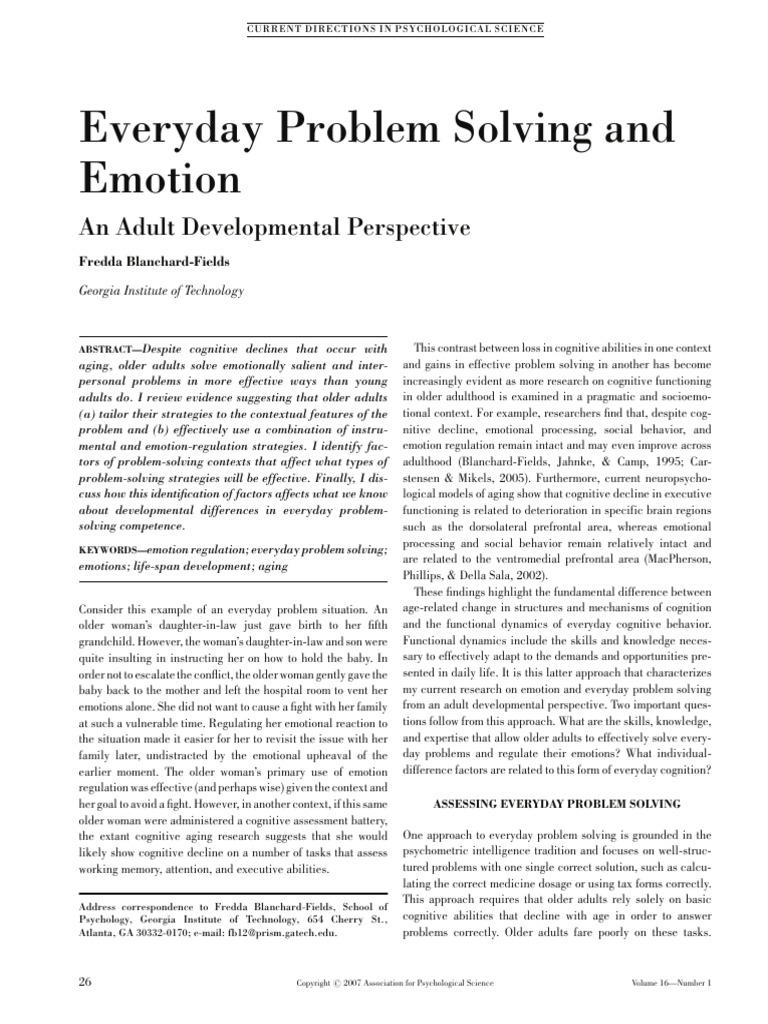 OB-Blanchard-Fields, F. (2007) - Everyday Problem Solving and Emotion. An Adult Developmental ...