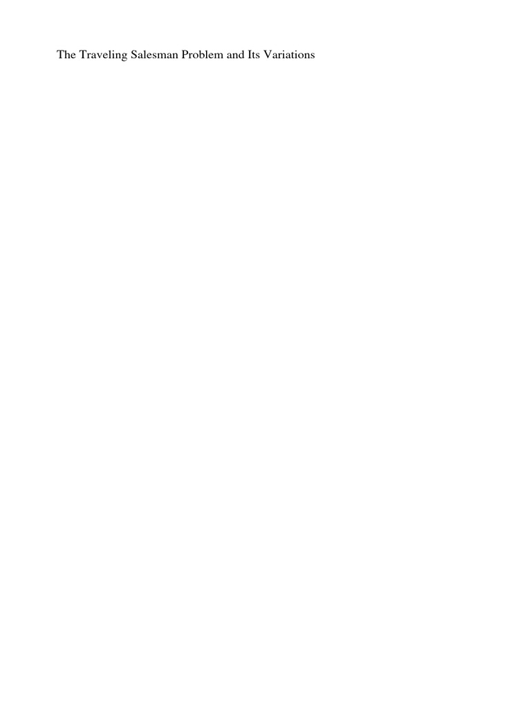 The Traveling Salesman Problem and Its Variations | PDF | Graph Theory ...