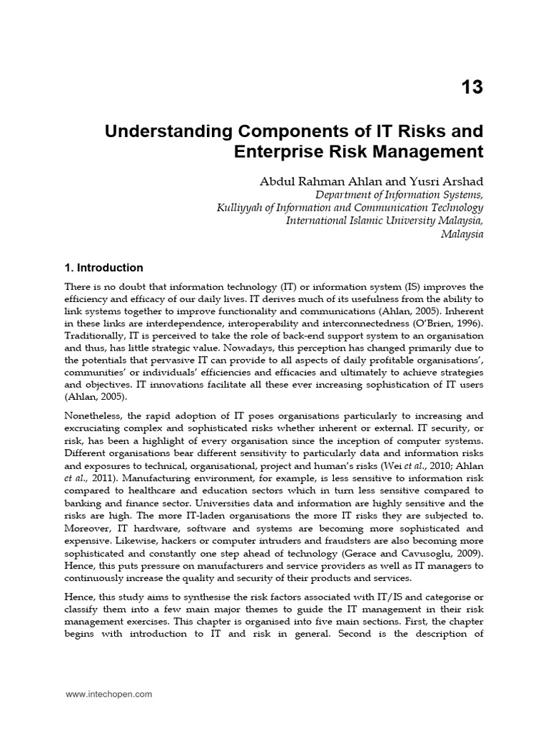 Understanding Components of IT Risks and | PDF | Risk | Risk Management Understanding Components of IT Risks and | PDF | Risk | Risk Management