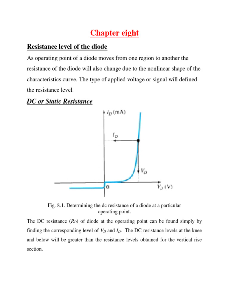 Chapter Eight: Resistance Level of The Diode | PDF | Diode | Electrical ...