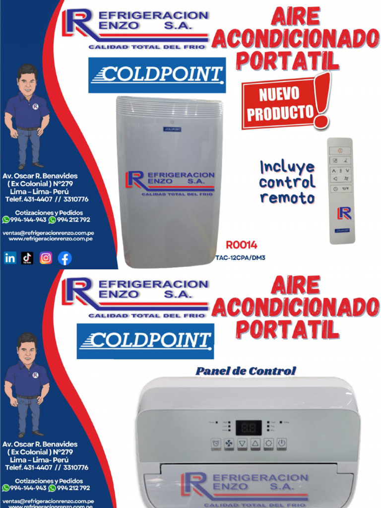 R0014 - Imagen Aire Acondicionado Portatil Coldpoint - Tac-12cpa-Dm3 | PDF