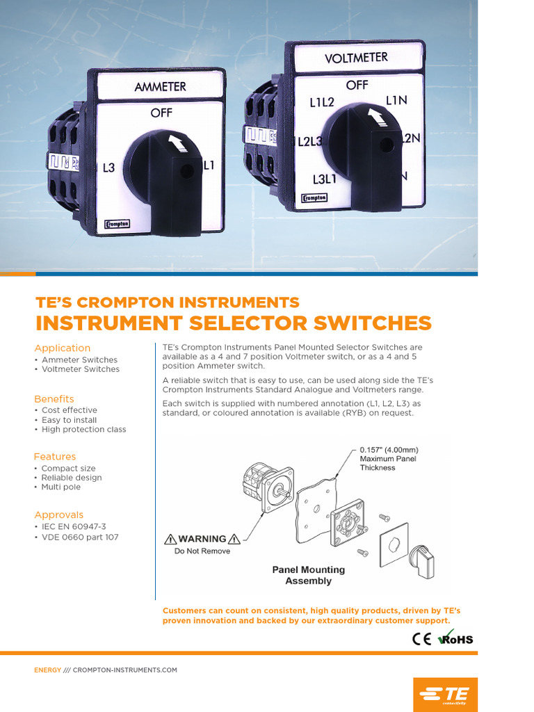 7-Position Voltmeter Selector Switches | PDF | Voltage | Mains Electricity