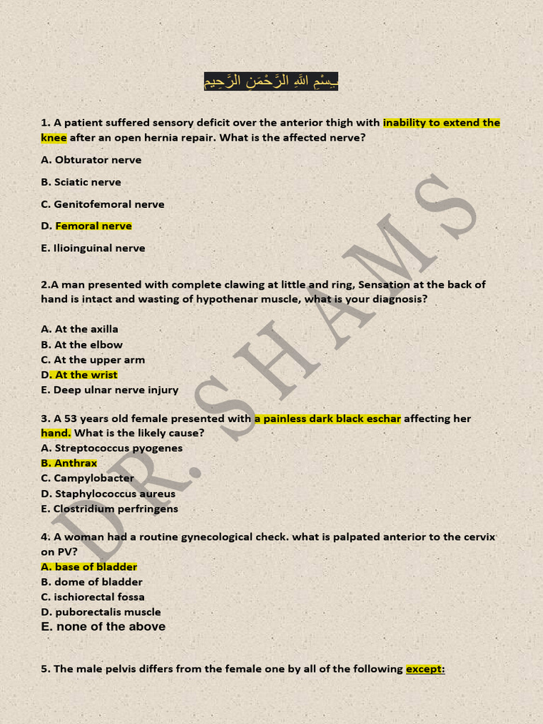 MRCS A SEPT 2021 Recalls | PDF | Kidney | Abdomen