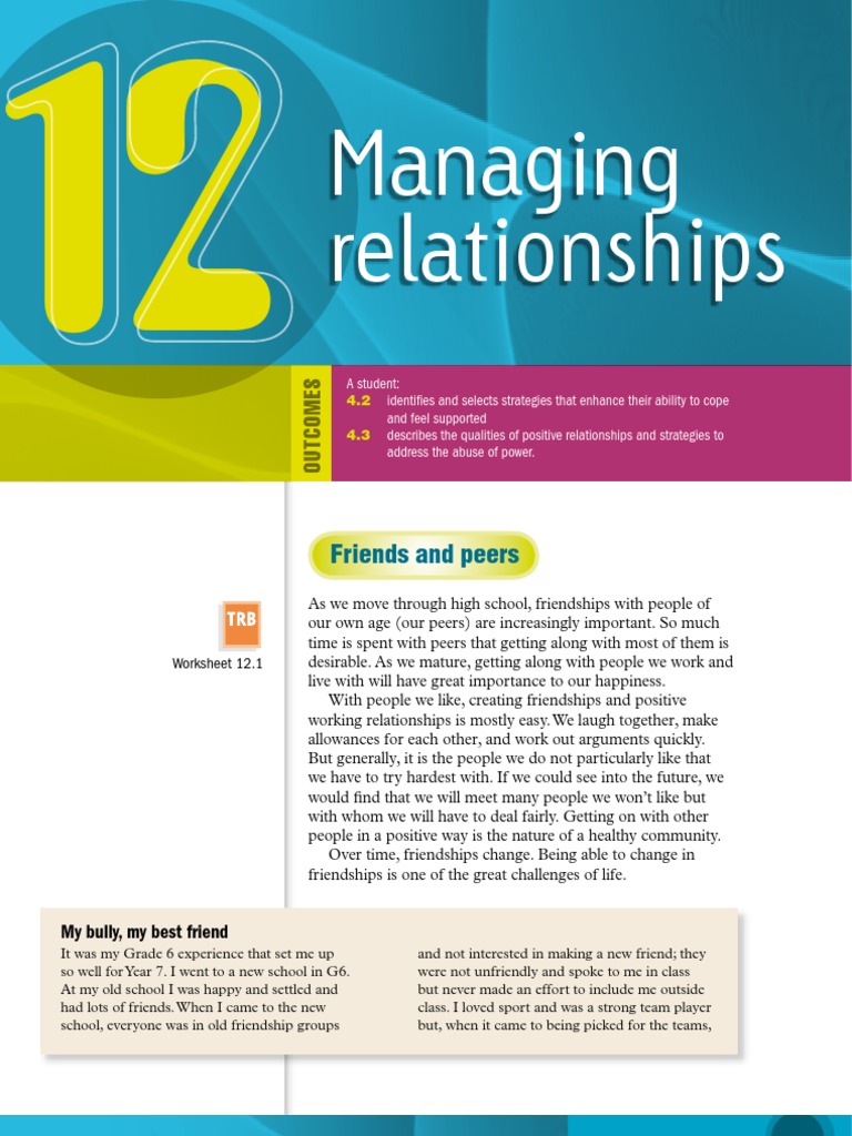Managing Relationships: Listening, Accepting Others, and Maintaining ...