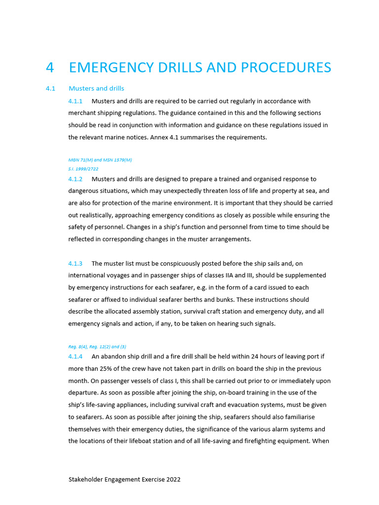 COSWP Prop. Amendments - Chapter 4 Emergency Drills and Procedures - 1 ...