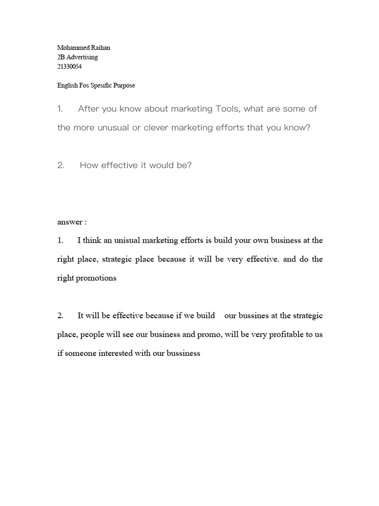 2B Mohammed Raihan 21330054 English | PDF | Career & Growth