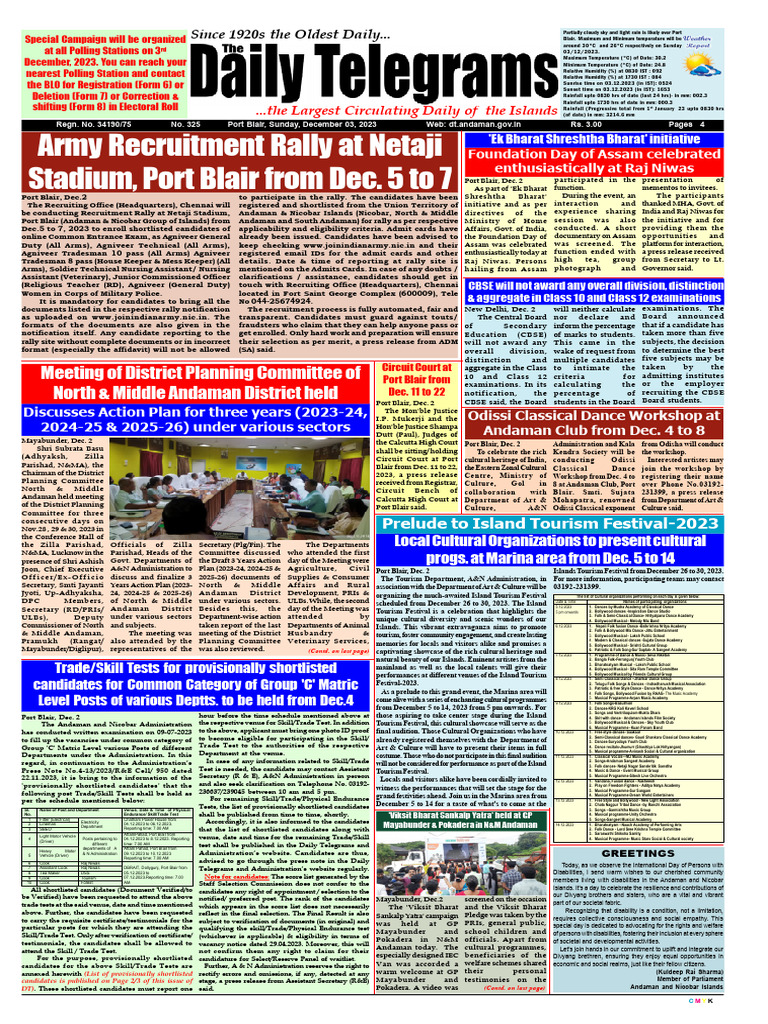 #The Daily Telegrams Dec 03 | PDF