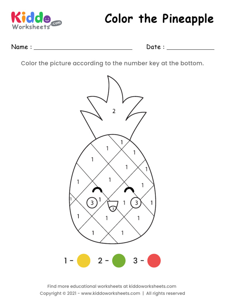 Pineapple Coloring Worksheet | PDF