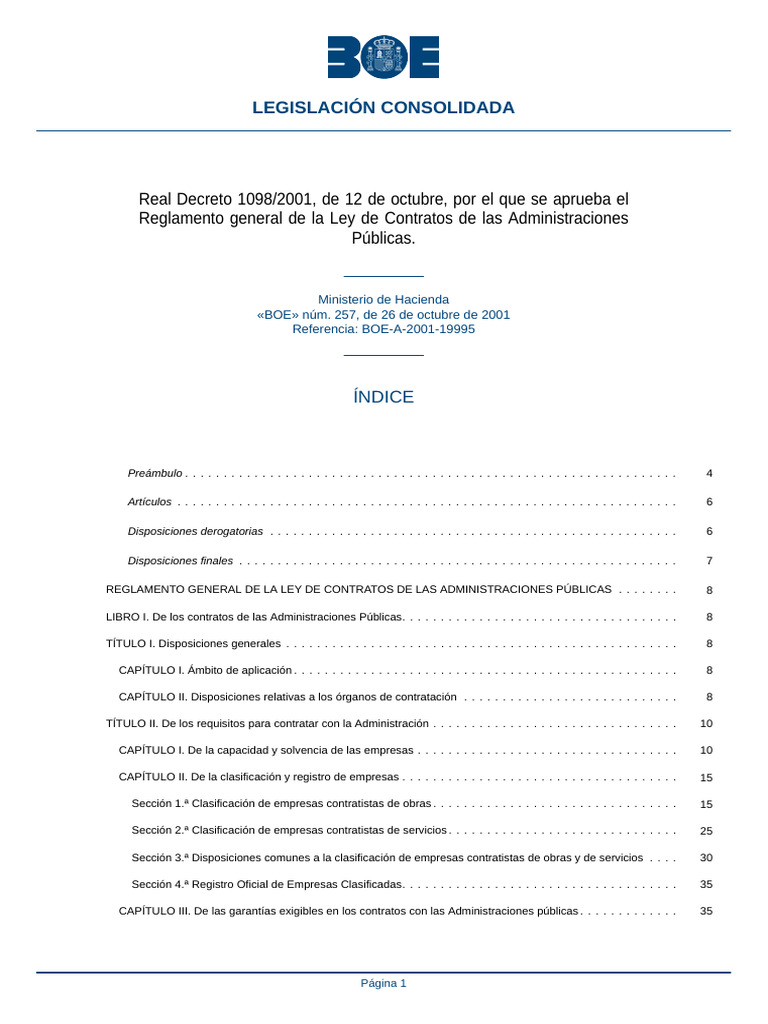 BOE A 2001 19995 Consolidado | PDF | Regulación | Seguro
