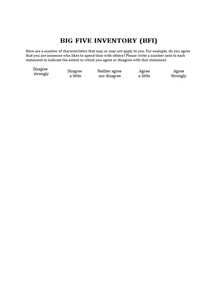 Personality Self-Assessment Tool | PDF | Psychological Theories | Human ...