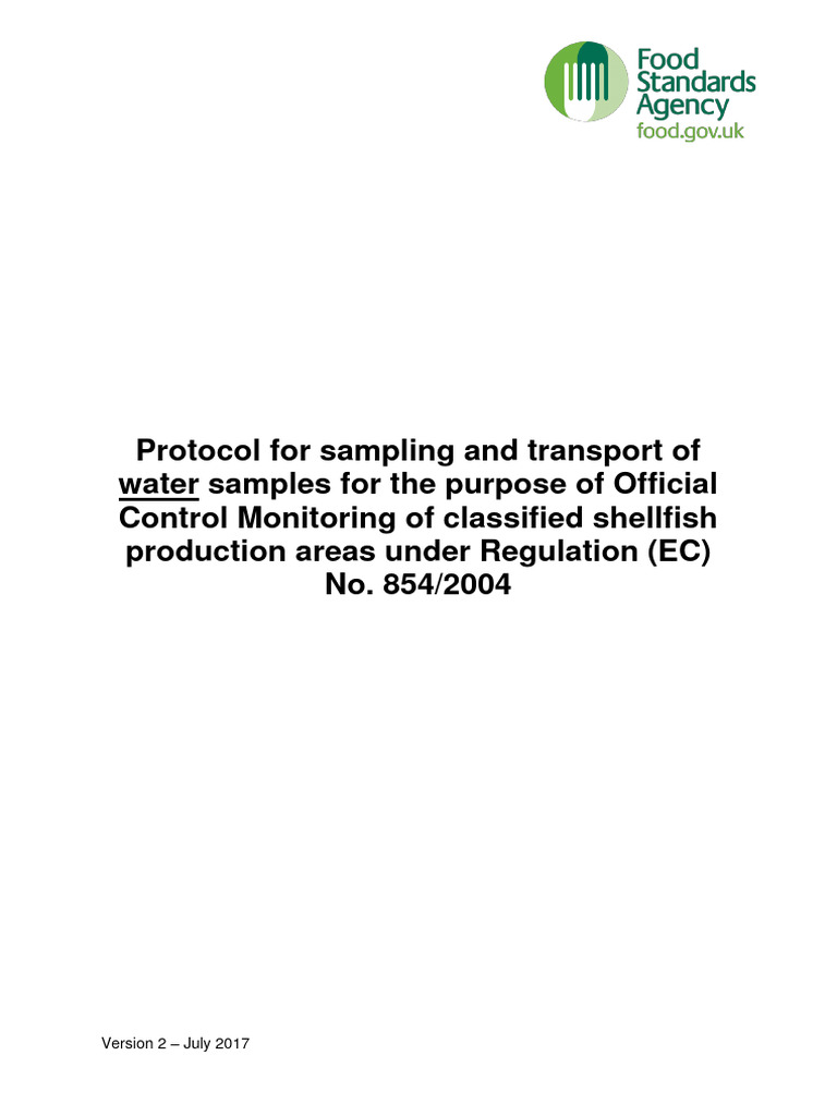 UK 2017 Protocolo Muestreo y Transporte de Muestra de Agua de Mar Reg ...