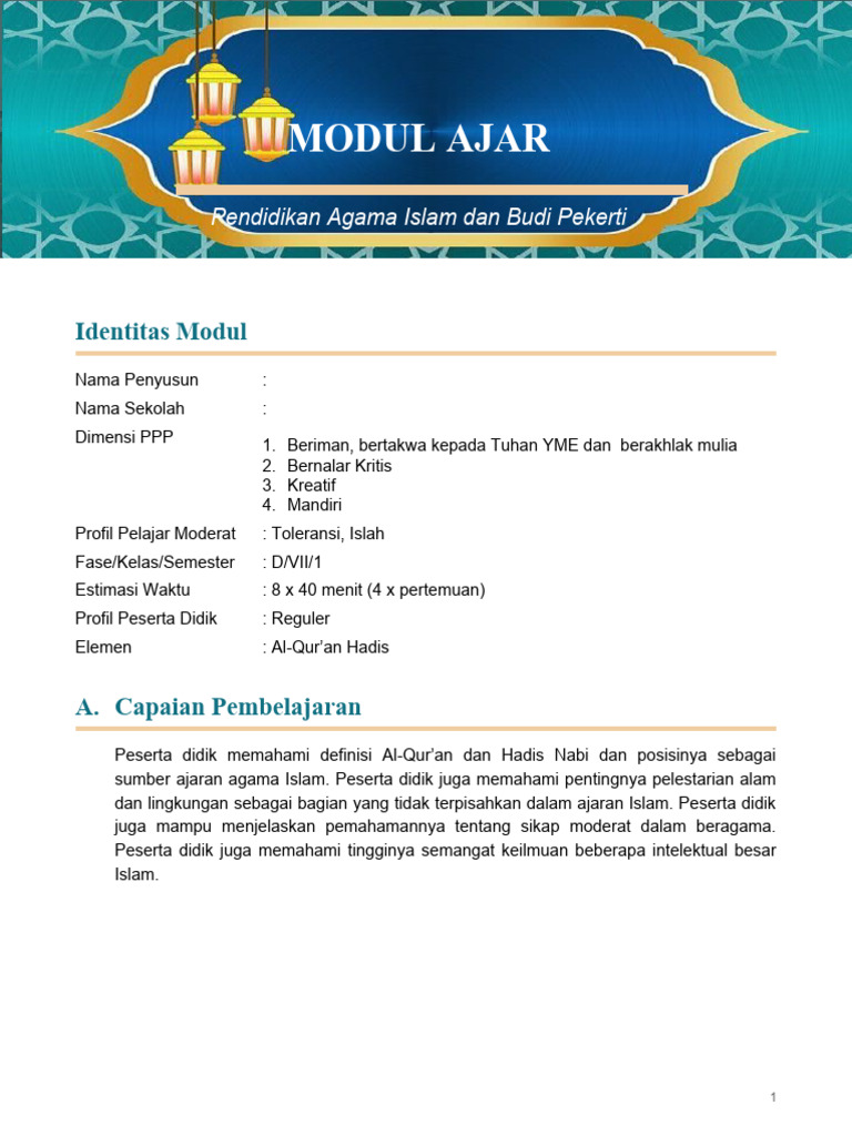 Alquran Dan Hadis Sebagai Pedoman Hidup | PDF