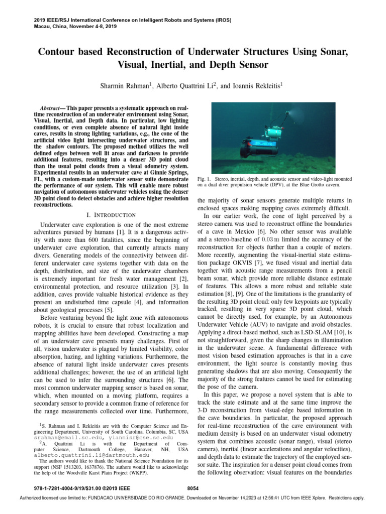 Contour Based Reconstruction of Underwater Structures Using Sonar ...