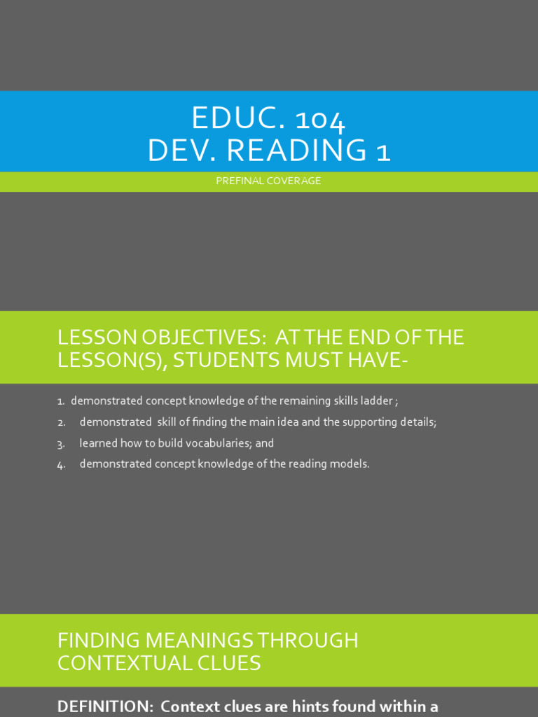 Educ.104 Prefinal Coverage | PDF | Word | Part Of Speech