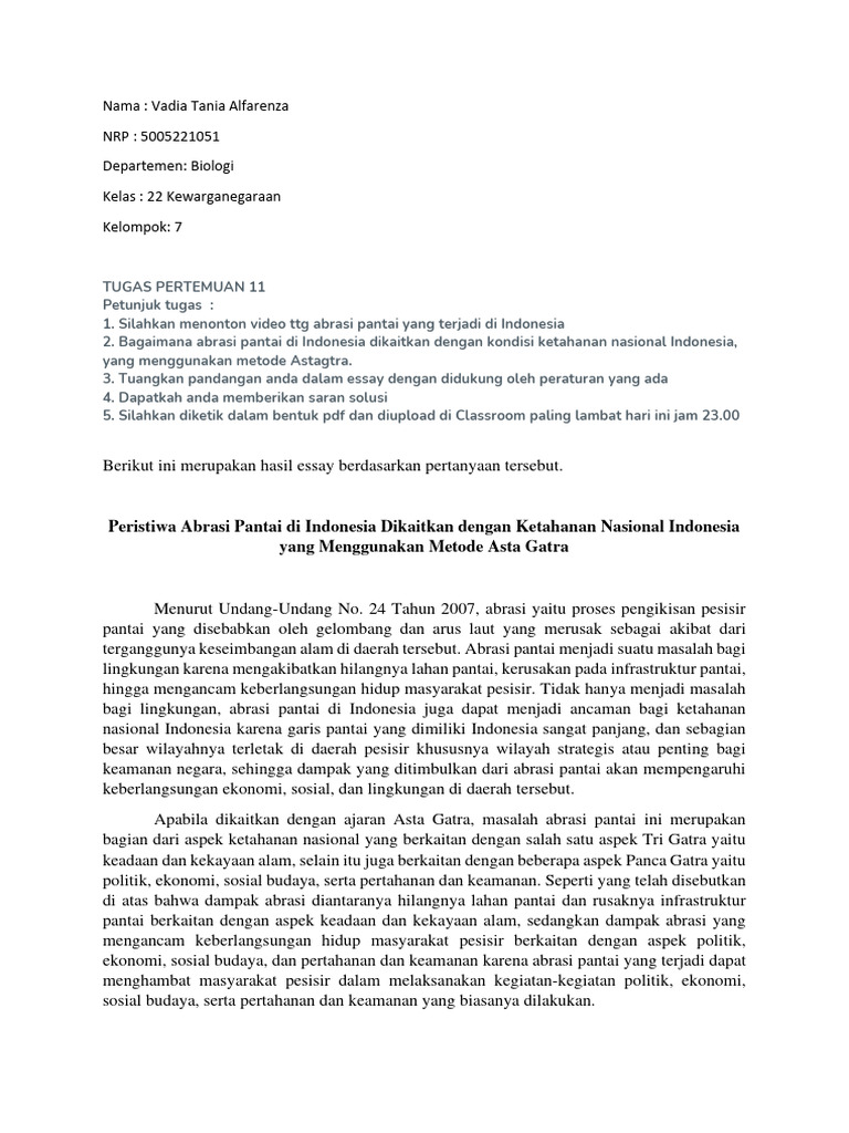 Tugas KWN (Tugas Perorangan Pertemuan 11) | PDF