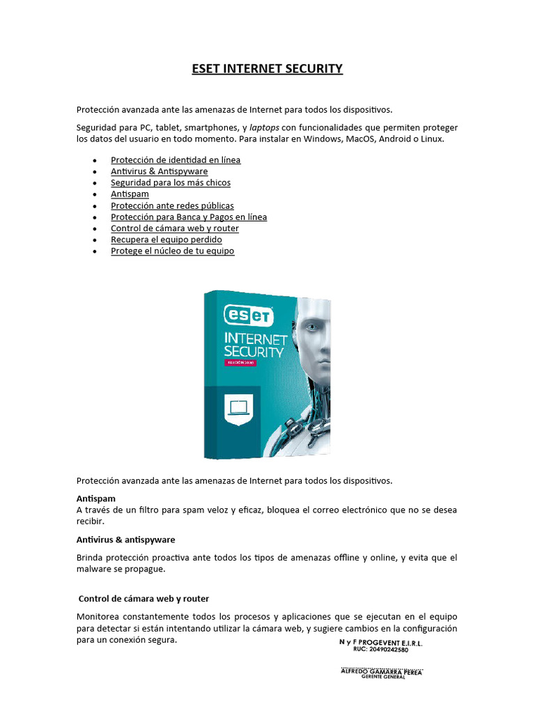 Eset Internet Security | PDF | Internet | Seguridad