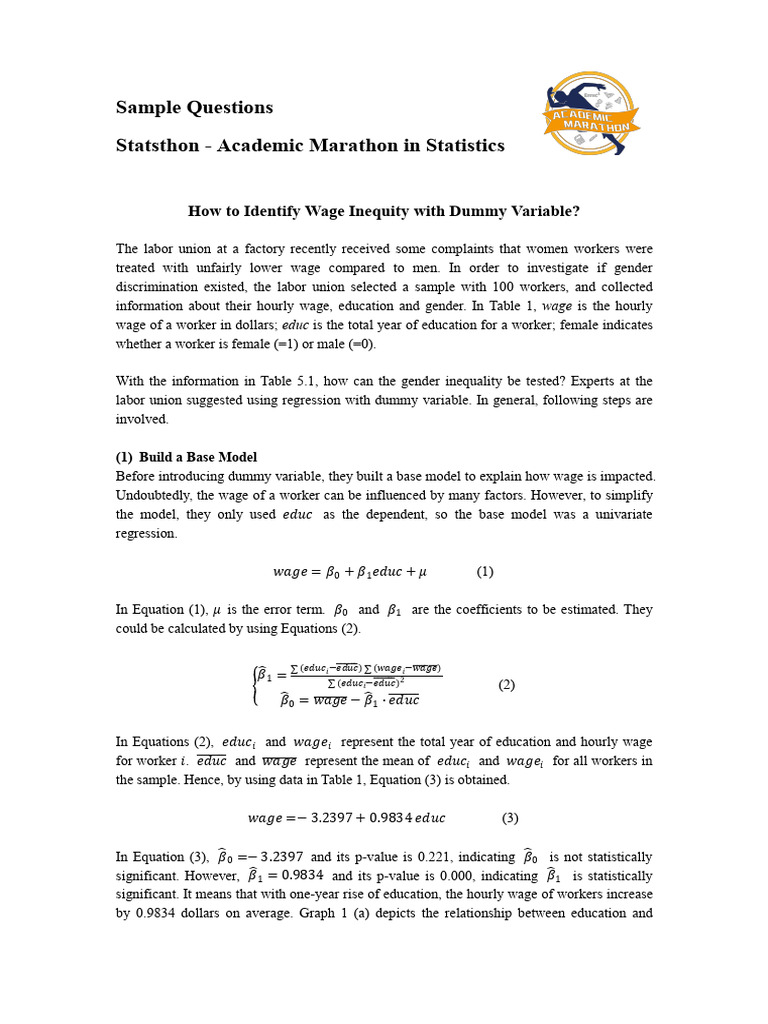 AM Sample Questions-Statsthon | PDF | Categorical Variable | Statistics