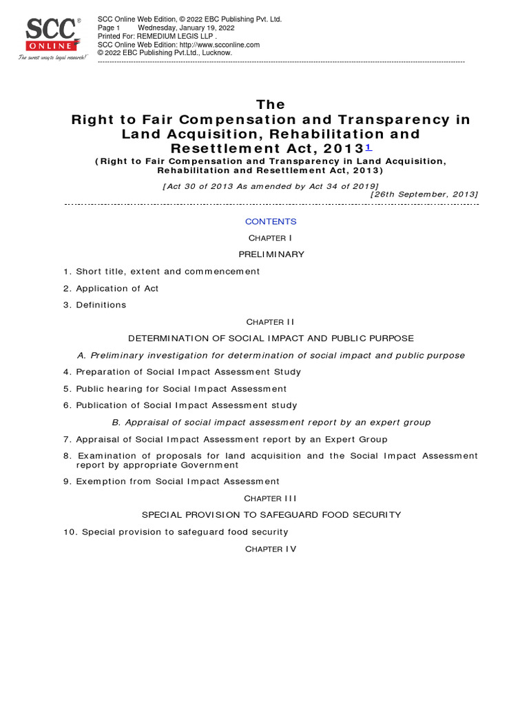 Right To Fair Compensation and Transparency in Land Acquisition ...