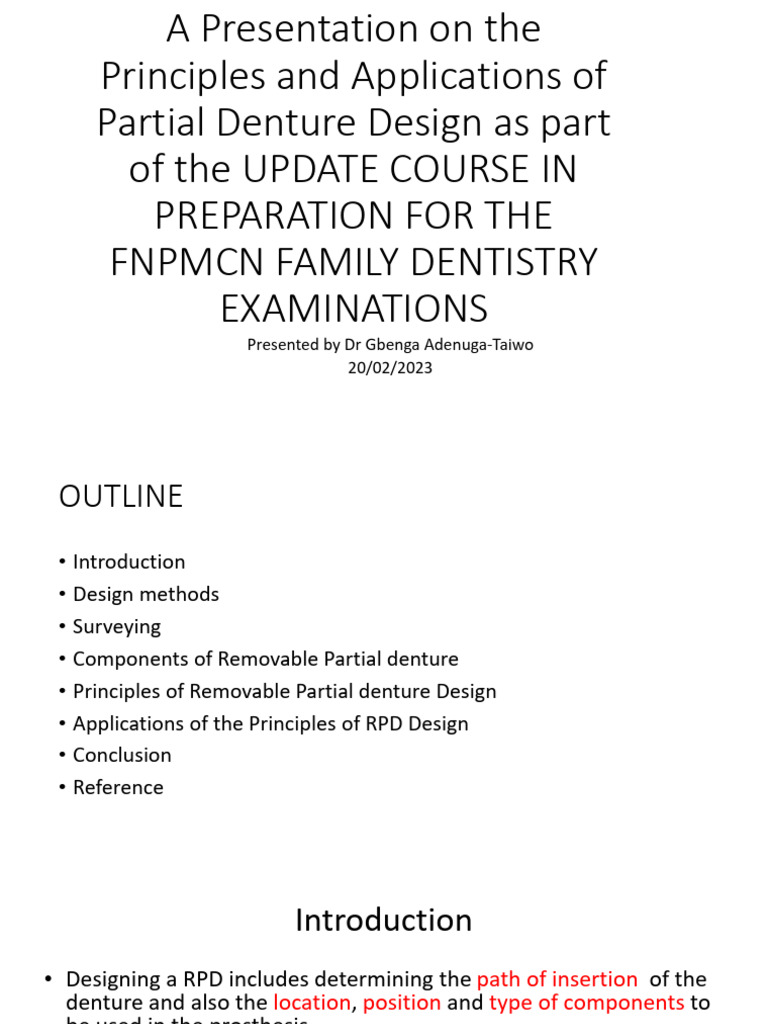 4.principles of Design of REMOVABLE PARTIAL DENTURE | PDF | Dentures ...