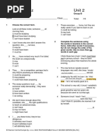 Focus 3 Unit 3 Grammar Quiz | PDF | Grammar | Linguistics