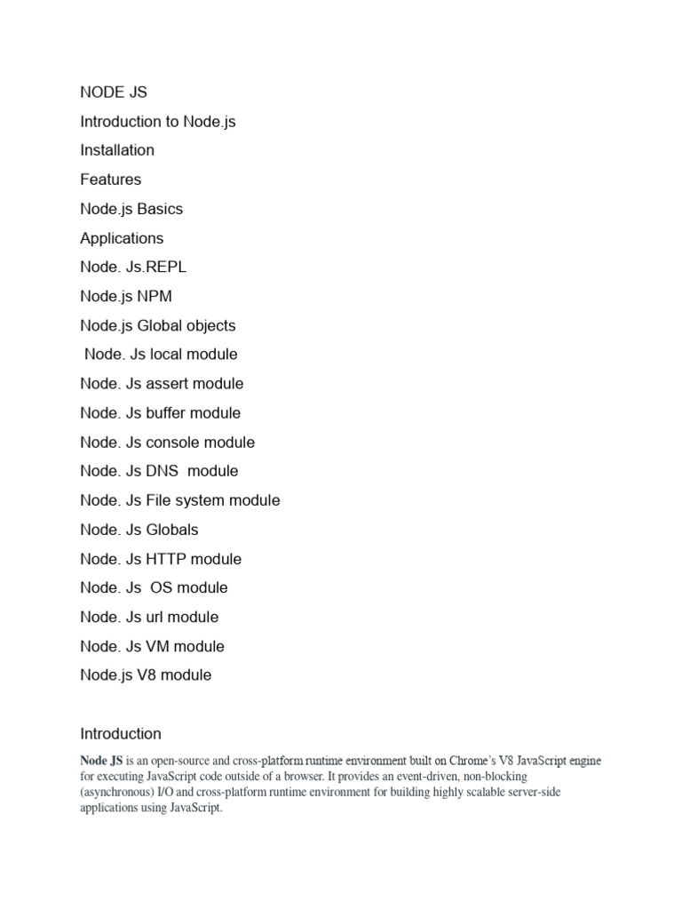 Node JS | PDF | Java Script | Information Technology Node JS | PDF | Java Script | Information Technology