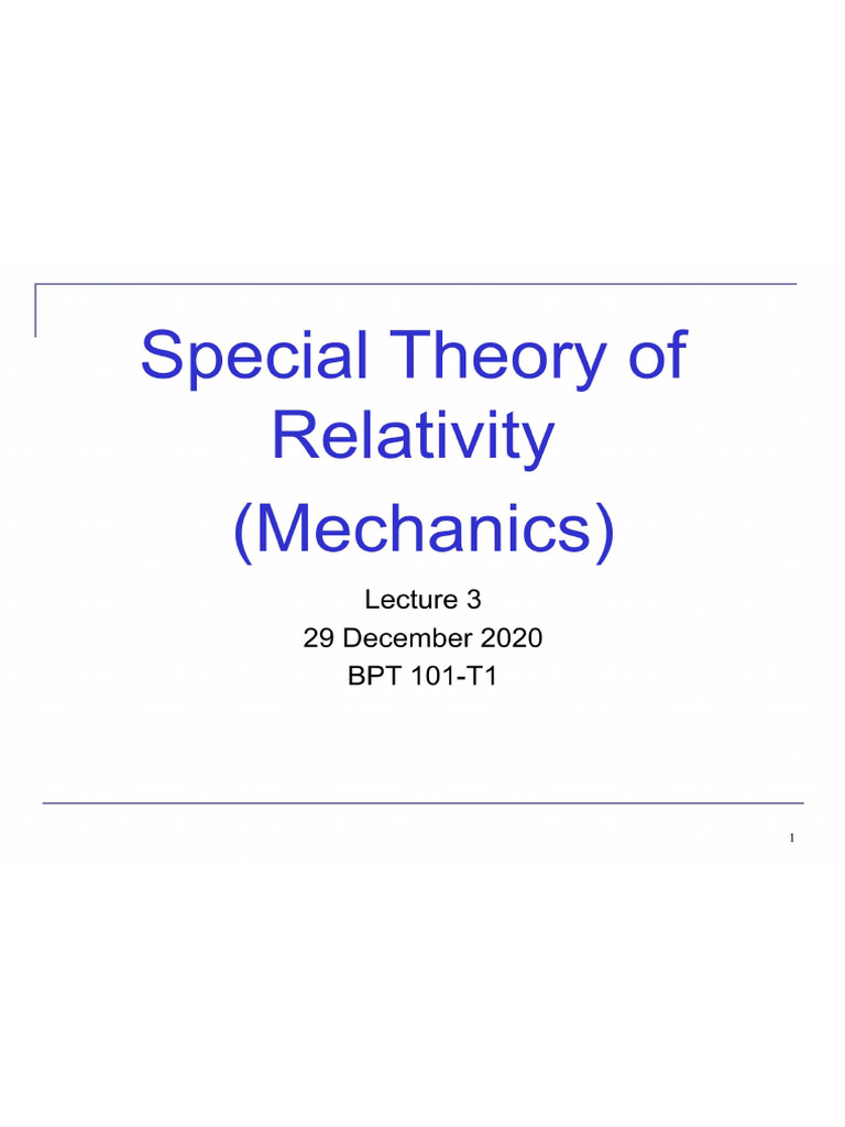 Relativity 3 | PDF