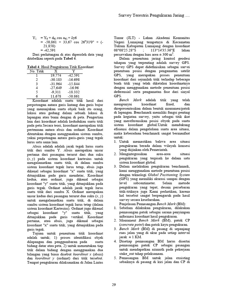 Survey Terestris Pengukuran Jaring Kontr 5 | PDF