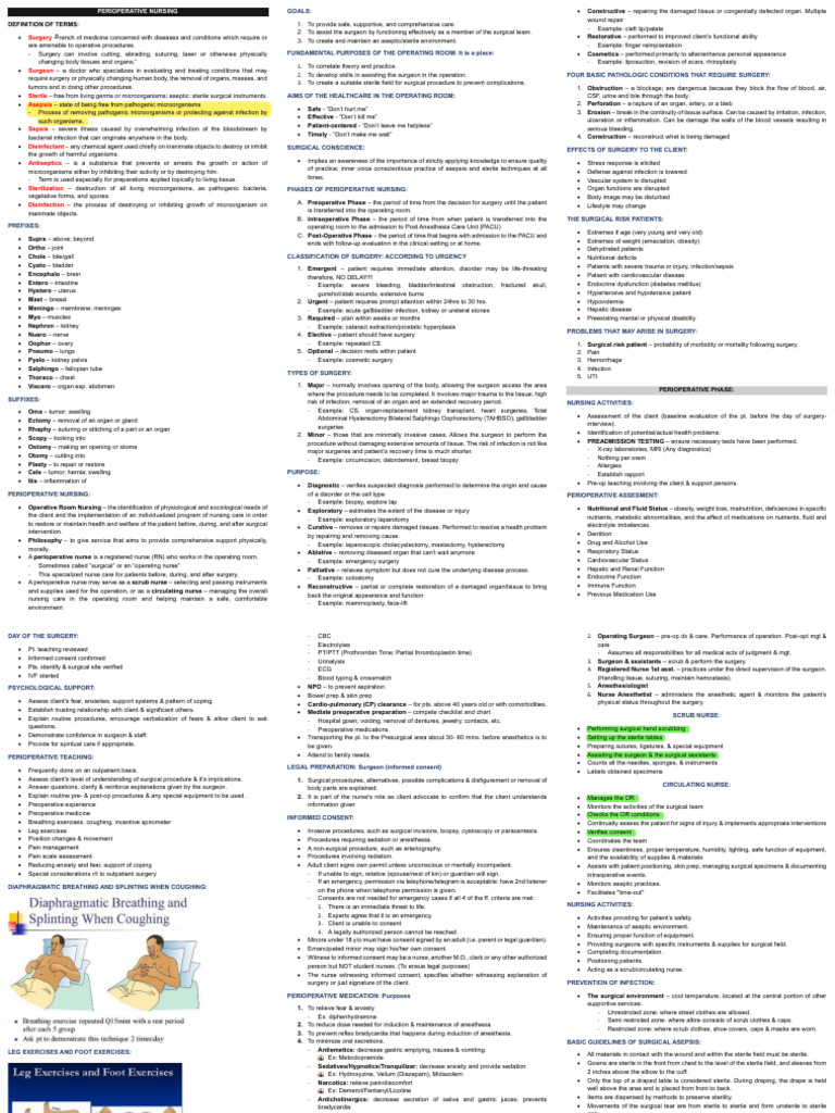 Prelim Midterm Rle Notes | PDF | Surgery | Anesthesia
