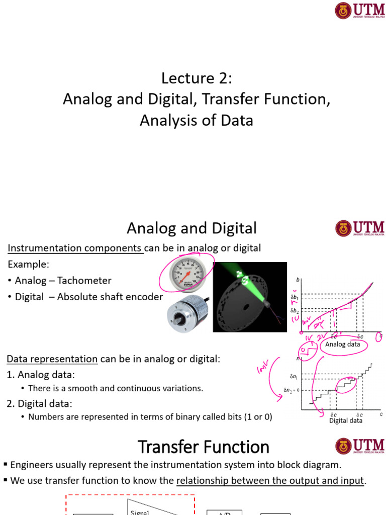 Lecture 2 Transfer Function and Analysis of Data (Student) | PDF | Mean ...