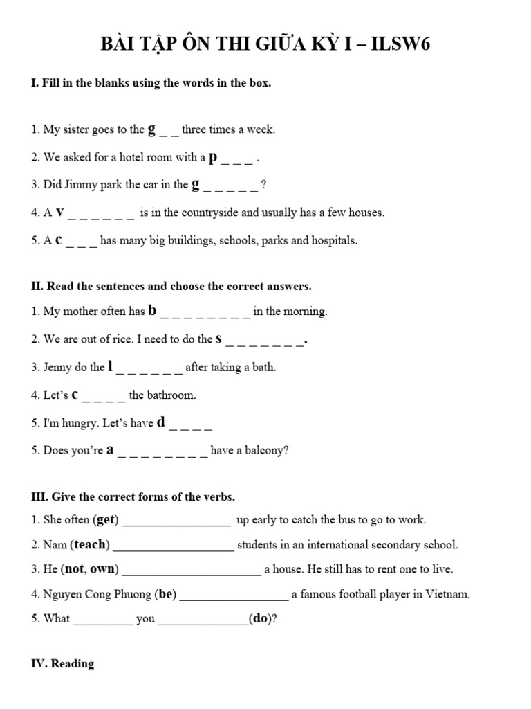 Midterm Exam Review Exercises for ILSW6 | PDF