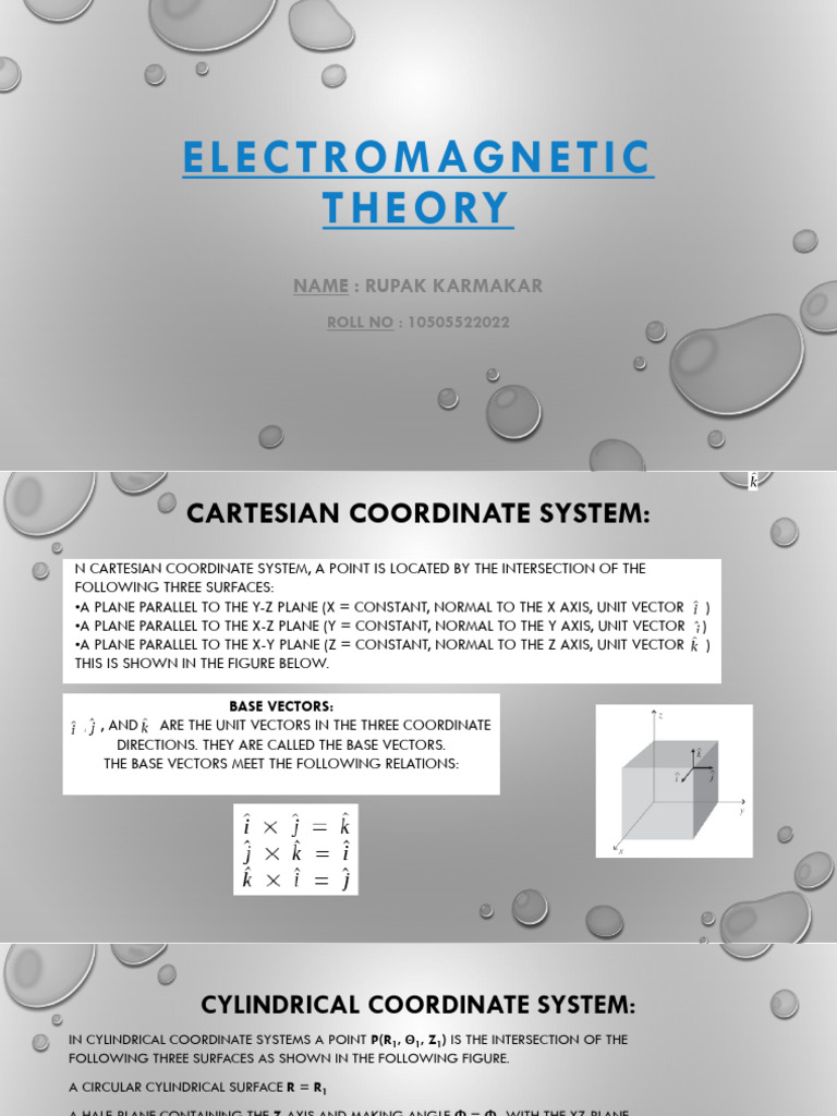 Electromagnetic Theory Pdf Cartesian Coordinate System Coordinate System