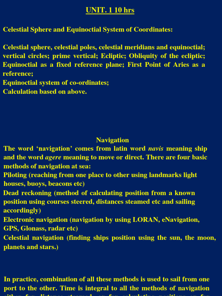 Celestial Navigation Sem III BSC | PDF | Solar Eclipse | Apsis