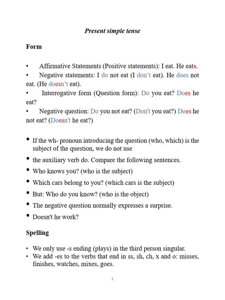 Present Simple and Present Progressive | PDF | Question | Verb