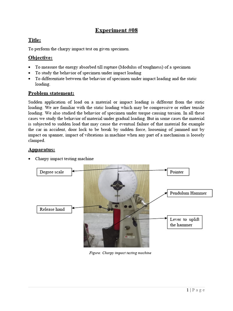 MM 8th Lab Report | PDF | Fracture | Ductility