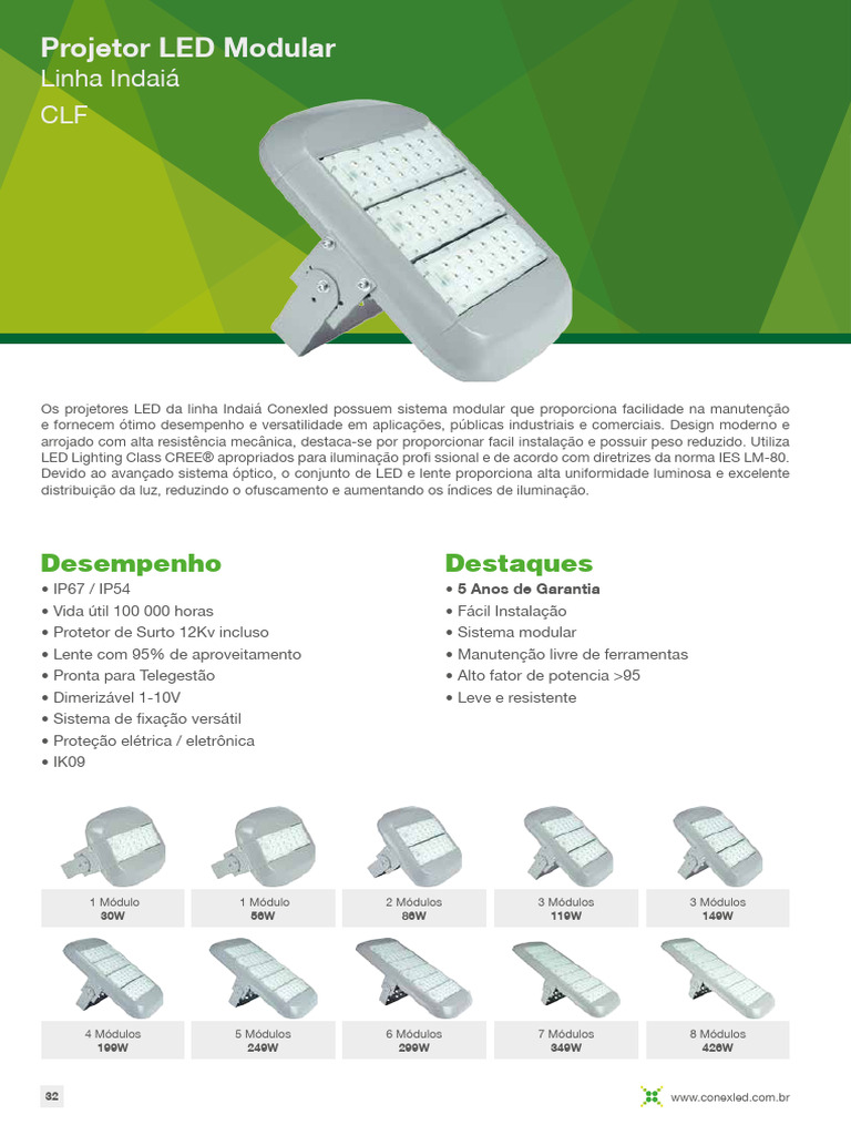 Projetor Led Modular Conexled | PDF | Diodo emissor de luz | Iluminação ...
