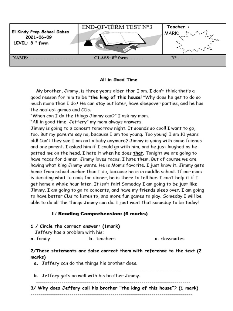 8th Grade Exam | PDF