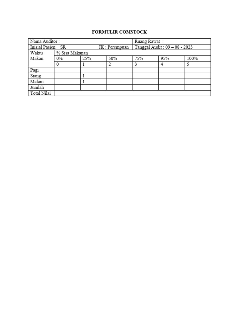 Formulir Comstock | PDF