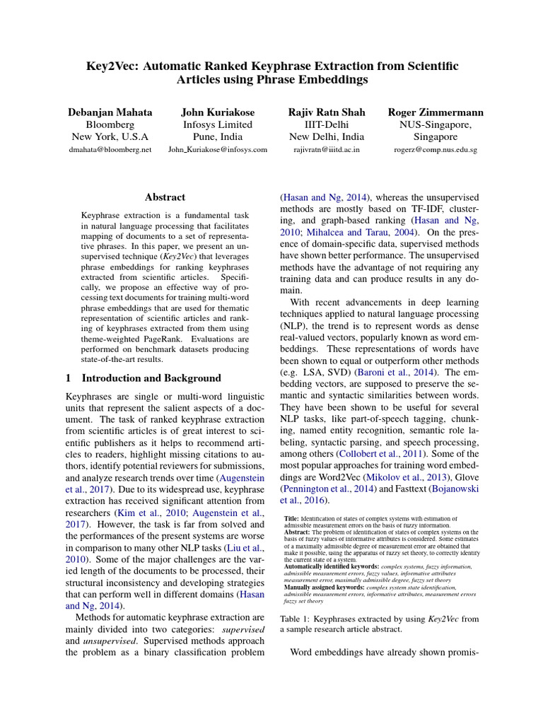 Key2vec Automatic Ranked Keyphrase Extraction From Scientific Articles Using Phrase Embeddings