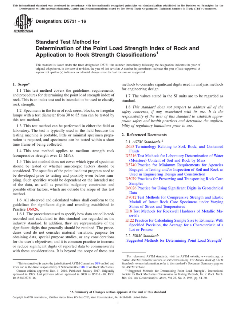 ASTM D5731-16 Load Point Index | PDF | Strength Of Materials | Anisotropy