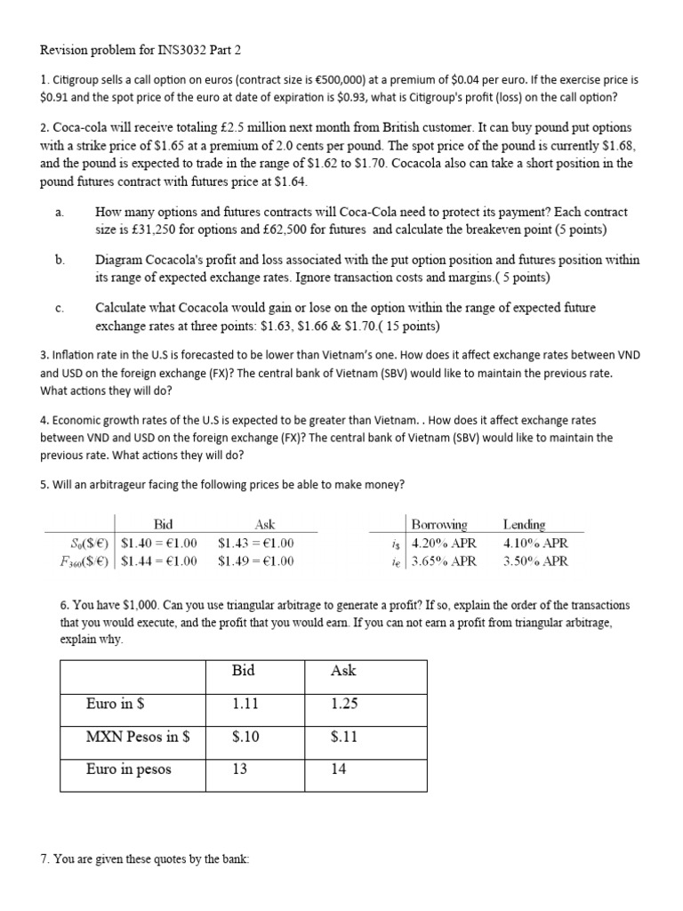 TCQT - Revision - Problem - For - Final - Exam 2023 Part 2 | PDF | Option (Finance) | Futures ...